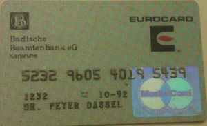Bank Card: Eurocard (Badische Beamtenbank eG, Germany, Federal ...