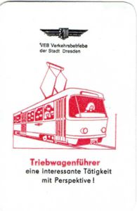 Pocket Calendar: Drawing Tram (Germany, Democratic Republic (DDR ...