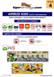 Safety Card: Airbus A320 (Tiger Airways, SingaporeCol:TGW-TG-SG-0001