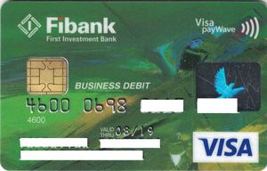 Bank Card: FiBank Visa Business PayWave Debit Green - 01/16/000 (First ...