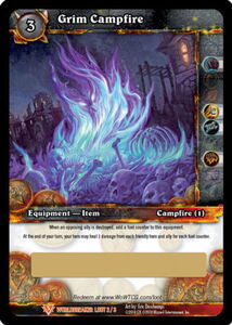Game Card: Grim Campfire (World of Warcraft TCG(Worldbreaker (Loot)) Col:WoW-TCG-WBL-02/03
