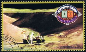 Stamp: Astronaut Taking Samples (Umm al-Qiwain(Apollo 15) Mi:UM 570A,Yt ...