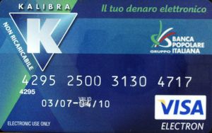 Bank Card: Kalibra (Banca Popolare Italiana, ItalyCol:IT-VE-0024.02