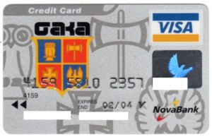 Bank Card: saka Credit Card VISA Nova Bank (05-01) (NovaBank, GreeceCol ...