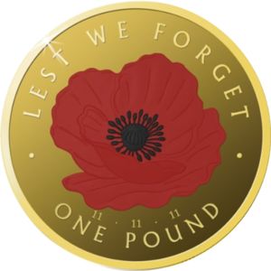 Coin: 1 Pound (Remembrance Day, Red Poppy) (Tristan da Cunha(TCP010 ...