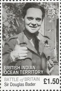 Stamp: Battle of Britain - Sir Douglas Bader (British Indian Ocean ...