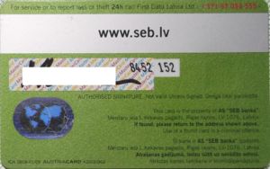 Tarjeta de Banco: SEB Mastercard (01/09) (Seb Banka, LetoniaCol:LV-MC ...