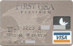 Bank Card: First USA (First USA Bank, United States of America) Col:US ...