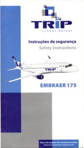 Safety Card: Embraer 175 (TRIP Linhas Aereas, BrazilCol:TIB-BR-0002
