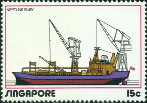 Stamp: Neptune Ruby (Singapore(Shipping industry) Mi:SG 167,Sn:SG 164 ...