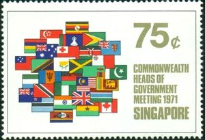 Stamp: Commonwealth Flags (Singapore(Commonwealth Heads of Government ...