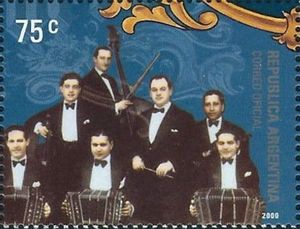Stamp: Tango Orchestra (Argentina(Tango and Art) Mi:AR 2620,Sn:AR 2136c ...