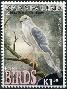 Stamp: New Britain Goshawk (Accipiter princeps) (Papua New Guinea(Rare ...