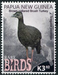 Stamp: Brown-collared Brush Turkey (Talegalla jobiensis) (Papua New ...