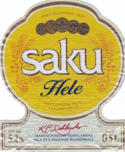 Drink Label: Saku Hele (Saku Õlletehas AS, EstoniaCol:EE-BEER-000370