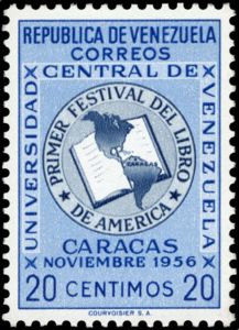 Stamp: Book and Map of the Americas (Venezuela(Book Festival of the ...