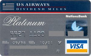 Bank Card: US Airways VISA Platinum NationsBank (NationsBank, United ...