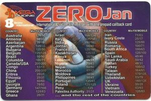 טלכרט: Zero Zan (Bezeq International, ישראל(כרטיסי תשלום מראש) Lap:BEZ ...