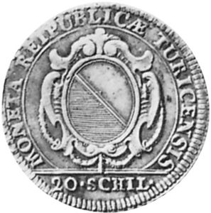 Coin: 20 Schilling (Swiss Cantons) (Zurich) WCC:km160 (zurich)