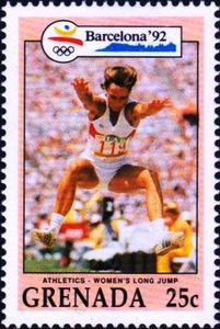Stamp: Heike Dressel, Germany - Women's long jump (Grenada(Summer ...