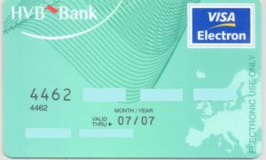 Bank Card: HVB Green (HVB Bank, RomaniaCol:RO-VE-0136.01