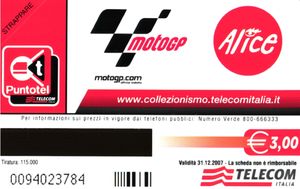 Scheda Telefonica: MotoGP Calendario 2007 (Telecom Italia, Italia(02 - Figurate (Euro)) C&C ...