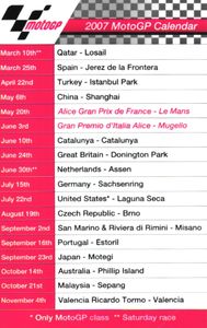 Scheda Telefonica: MotoGP Calendario 2007 (Telecom Italia, Italia(02 - Figurate (Euro)) C&C ...