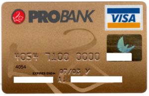 Bank Card: Probank Visa (02-02) (Probank A.E., GreeceCol:GR-VI-0306