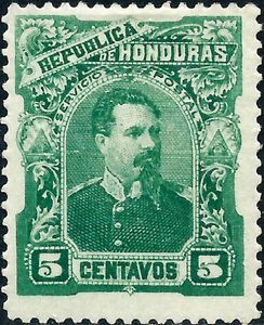 Stamp: President Luis Bográn (1845-1895) (Honduras(President Luis ...