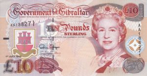 Banknote: 10 Pounds Sterling (Gibraltar(1995 Issue) Wor:P-26a