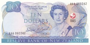 Banknote: 10 Dollars (New Zealand(1990 Commemorative Issue) Wor:P-176