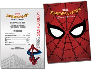 Moneda: 25 Dollars (Spider-Man) (Islas Cook(2017 - Spider-Man: Homecoming)