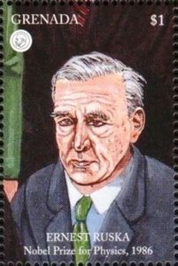 Stamp: Ernest Ruska, physics, 1986 (Grenada(Nobel Prize Fund ...