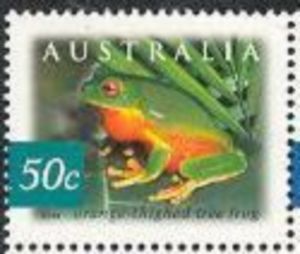 Stamp: Orange-thighed Tree Frog (Litoria xanthomera) (Australia(Fauna ...