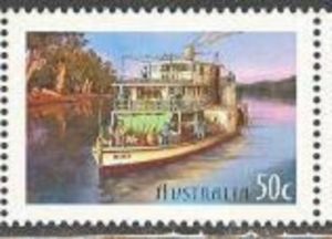 Stamp: PS Ruby (paddle steamer) 1907 (Australia(150th Anniversary of ...