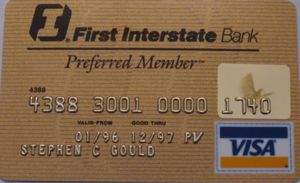 Bank Card: Preferred Member (First Interstate Bank, United States of ...