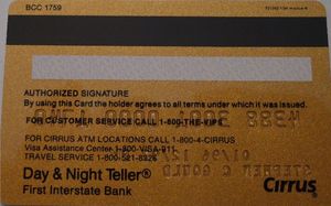 Bank Card: Preferred Member (First Interstate Bank, United States of ...