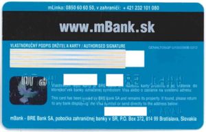 Bank Card: mBank mKONTO (BRE Bank SA (mBank), SlovakiaCol:SK-VI-0007.02