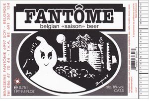 Drink Label: Fantome Belgian Saison (Brasserie FantÔme, BelgiumCol:BE ...