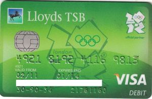 Bank Card: London 2012 Lloyds TSB (Lloyds TSB, United Kingdom of Great ...