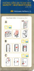 Safety Card: ATR 72 (Vietnam Airlines, VietnamCol:HVN-VN-0007 💳