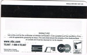 Bank Card: Client Card (National Bank Financial, CanadaCol:CA-CR-0006