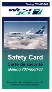 Safety Card: Boeing 737-600/700 (WestJet, CanadaCol:WJA-CA-0001