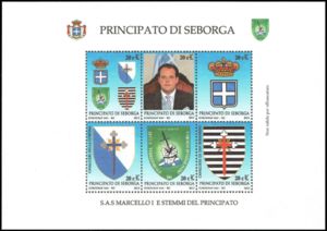 Stamp: Coat of arms from the Principality of Seborga S/S (Italy ...