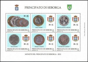 Stamp: Coins of the Principality of Seborga S/S (Italy: Cinderella ...