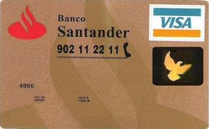 Bank Card: Banco Santander (Banco de Santander, SpainCol:ES-VI-0087