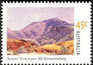 Stamp: Mt. Hermannsburg (Australia(Birth Centenary of Albert Namatjira ...