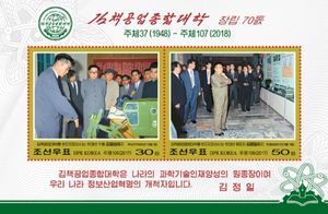 Stamp: 70th Anniversary of the Kimchaek University of Technology (Korea ...
