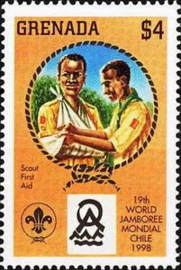 Stamp: Scout first aid (Grenada(1998 World Scouting Jamboree, Chile) Mi ...