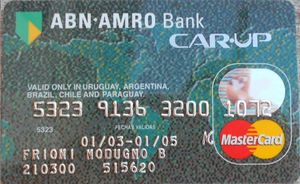 Bank Card: Car-up (ABM AMRO Bank, UruguayCol:UY-MC-0008